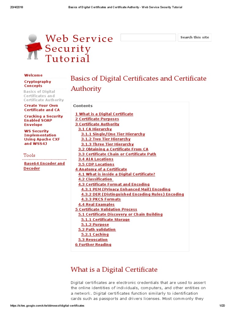 Basics of Digital Certificates and Certificate Authority - Web Service ...