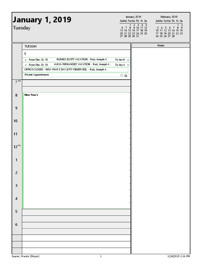 Mayor's 2019 Office Calendar | PDF