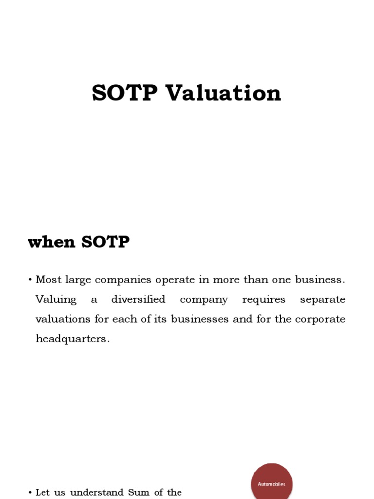 SOTP Valuation | PDF | Valuation (Finance) | Economies
