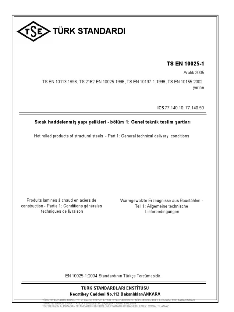 TS en 10025 1 PDF | PDF