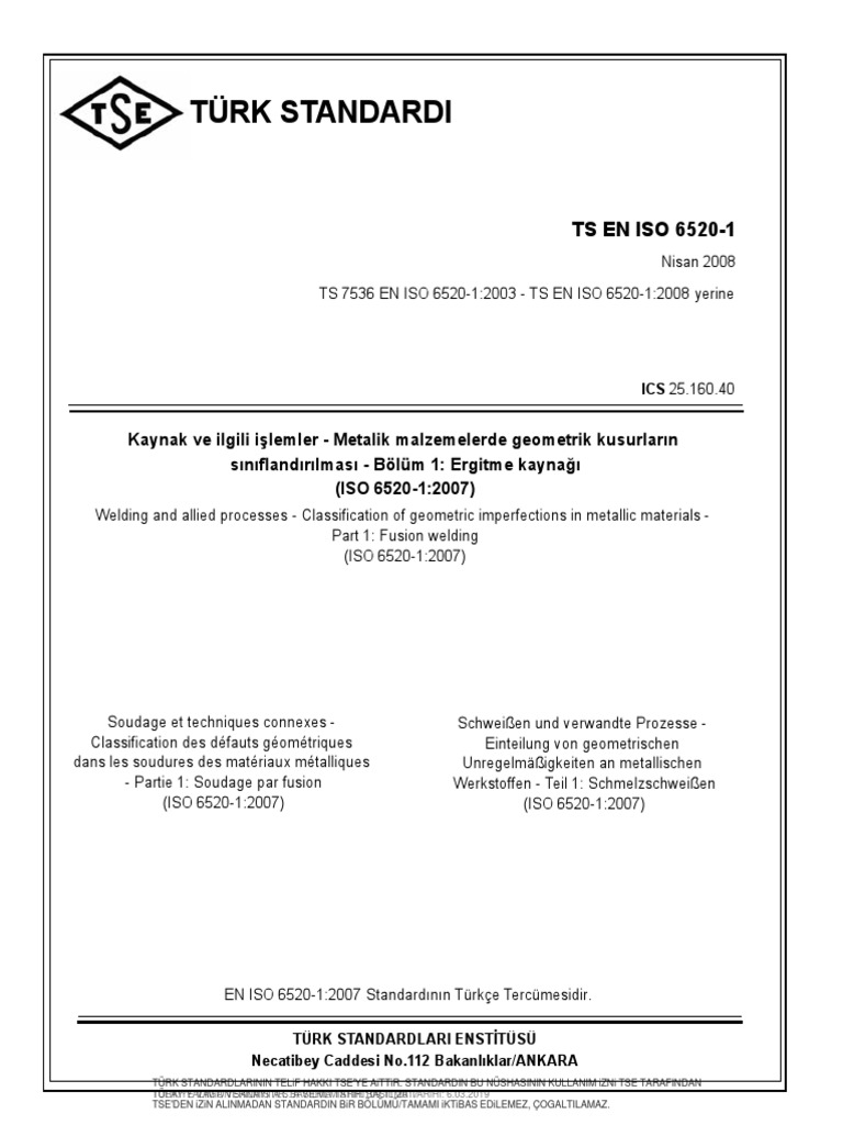 TS en Iso 6520 1 PDF | PDF