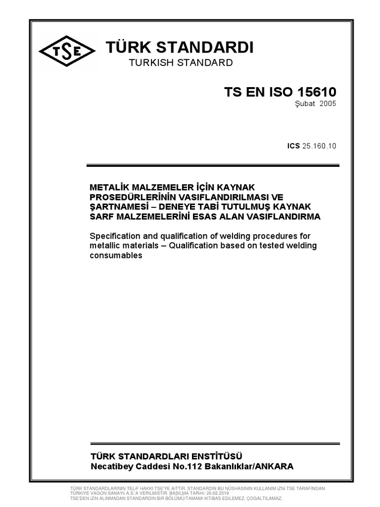TS en Iso 15610 PDF | PDF