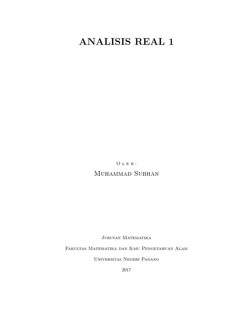 Analisis Real 1 2017 PDF | PDF | Metode & Bahan Ajar