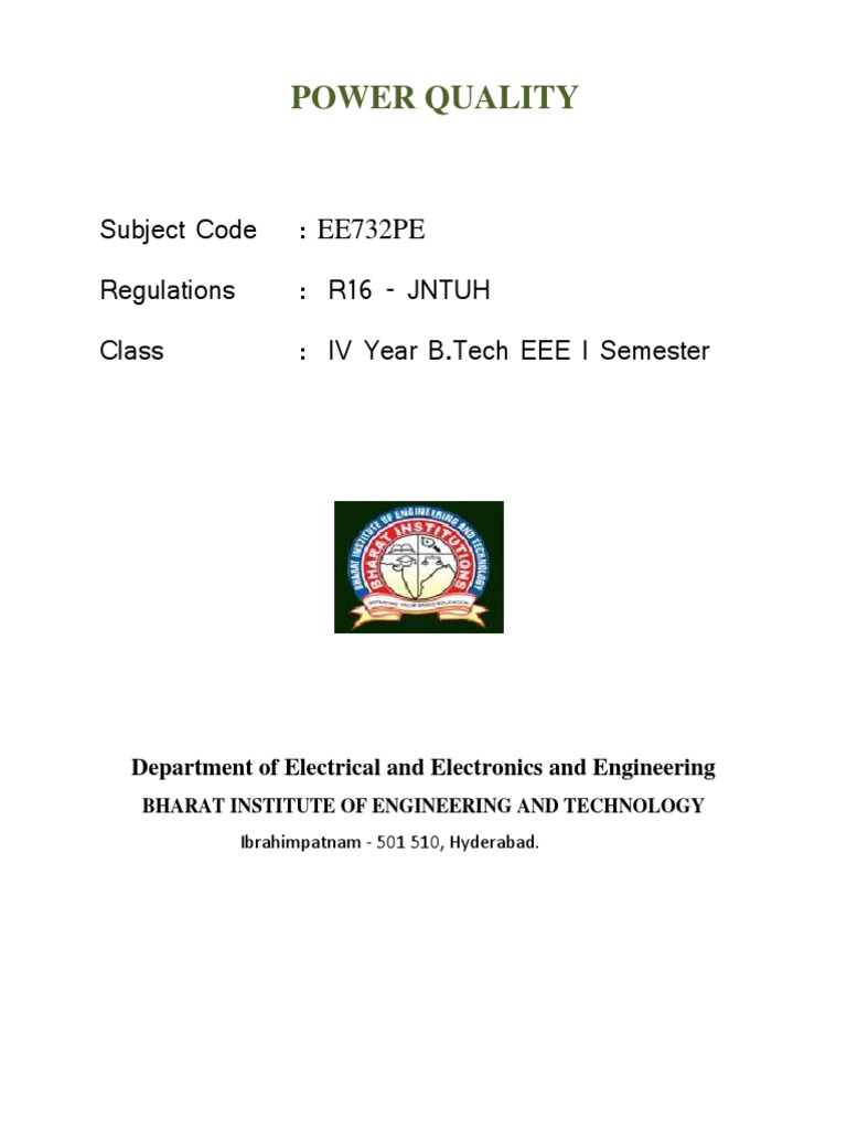 Power Quality | PDF | Power Electronics | Electric Power System