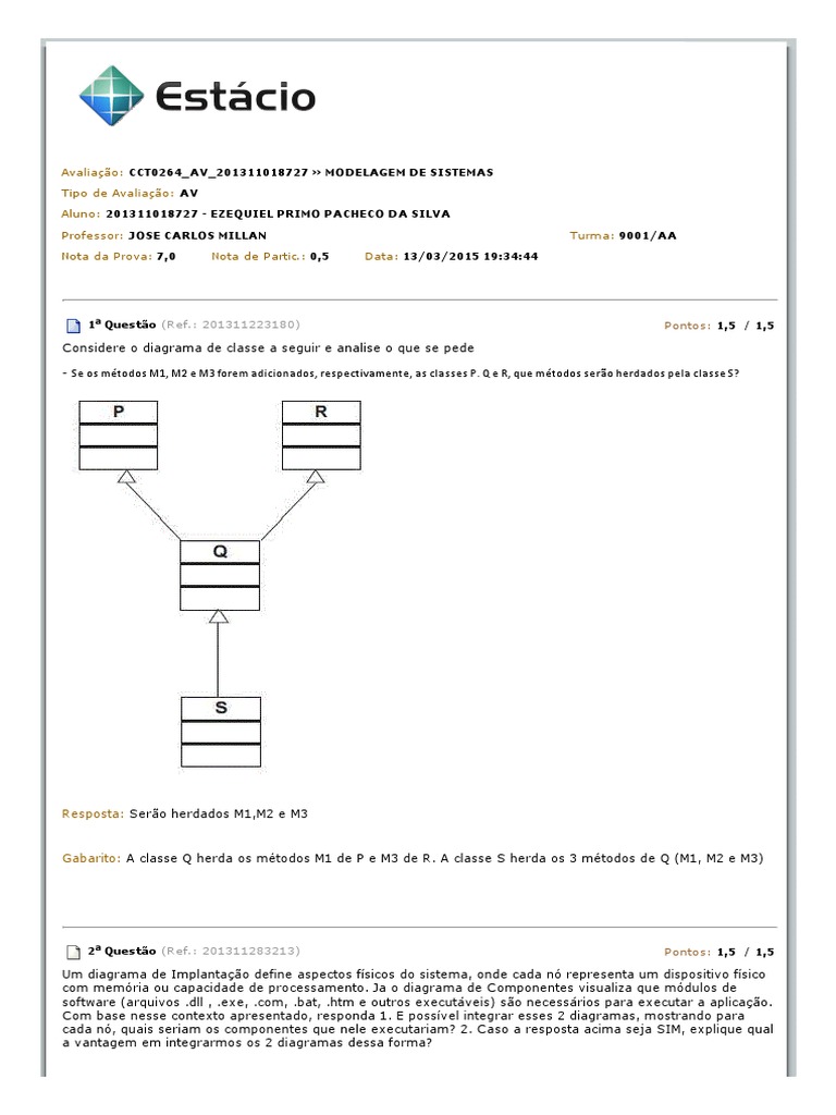 Modelagem de Sistemas Av 2015 Estacio | PDF | Diagrama de caso de uso ... Modelagem de Sistemas Av 2015 Estacio | PDF | Diagrama de caso de uso ...