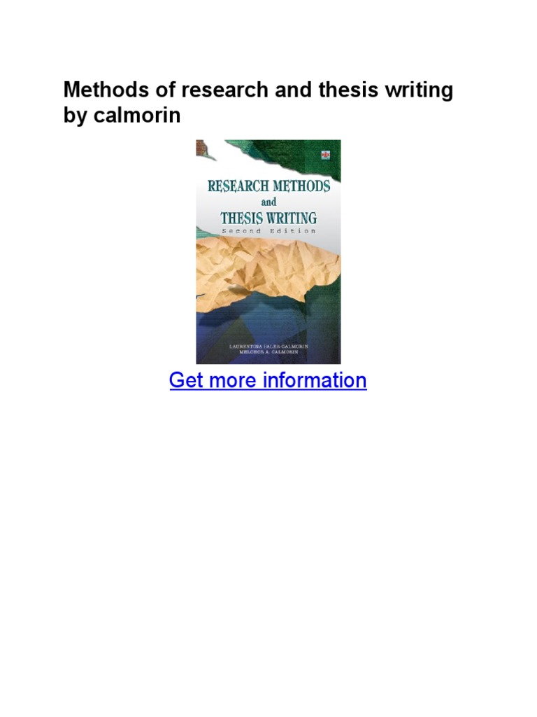 Thesis Writing Methods by Calmorin | PDF | Thesis | Methodology
