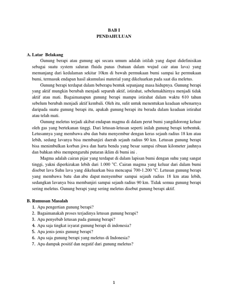 Makalah Gunung Berapi | PDF | Sains & Matematika