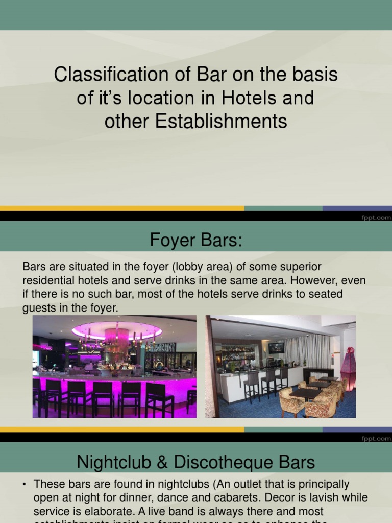 Classification of Bars Topic 1 | PDF | Bar | Nightclub