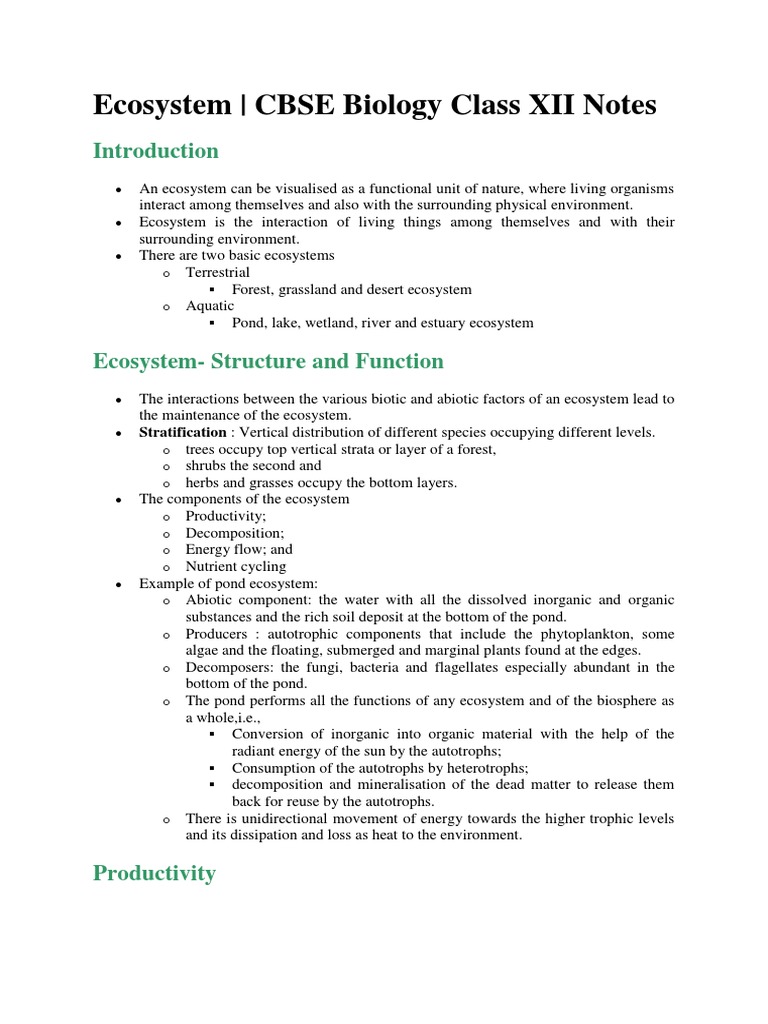 Ecosystem | PDF | Food Web | Biomass (Ecology)