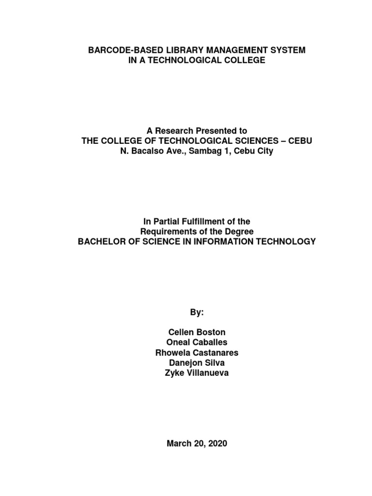 Barcode-Based Library System for Schools | PDF | Libraries | Librarian
