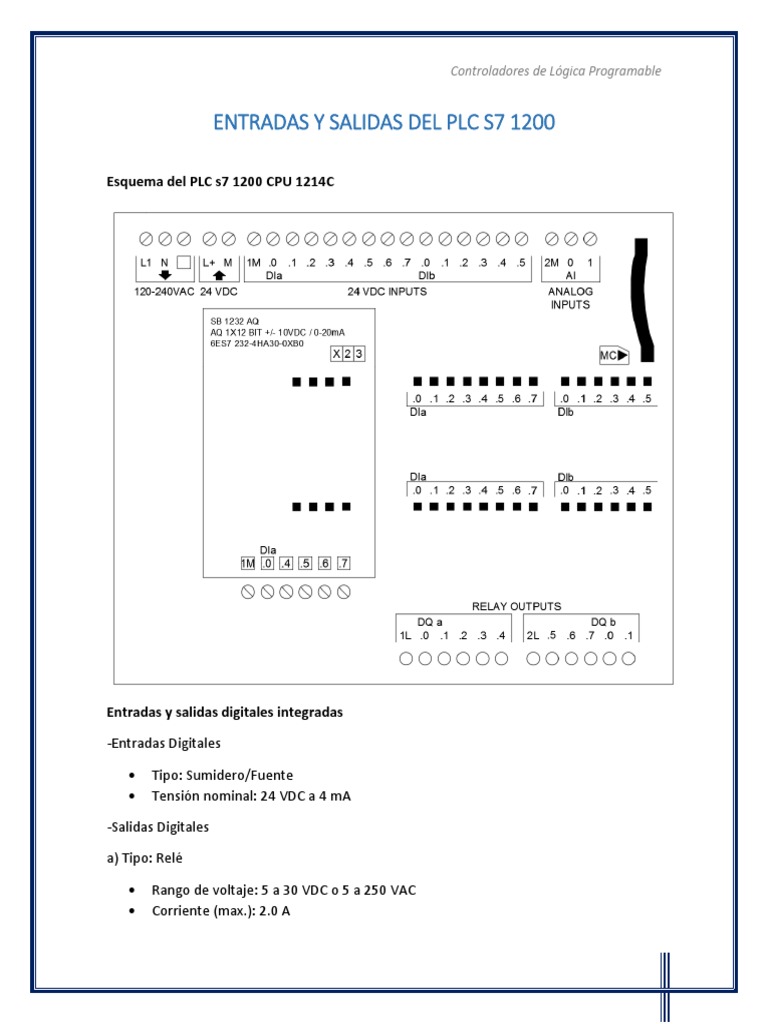 Entradas y Salidas Del PLC s7 1200 | PDF | Tecnología