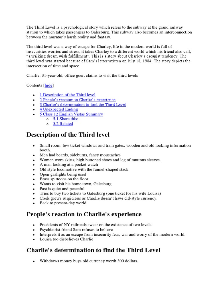 The Third Level | PDF | Classics