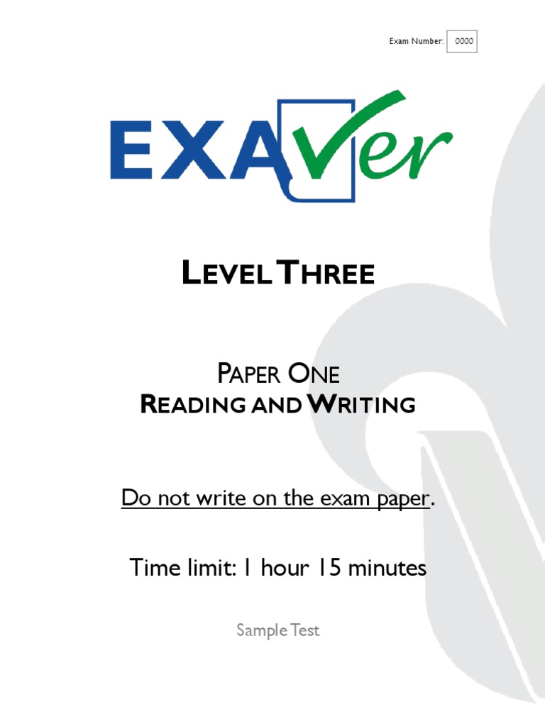 EXAVER 3 Paper 1 Sample Test January 2019 - V2 PDF | PDF | Magic ...