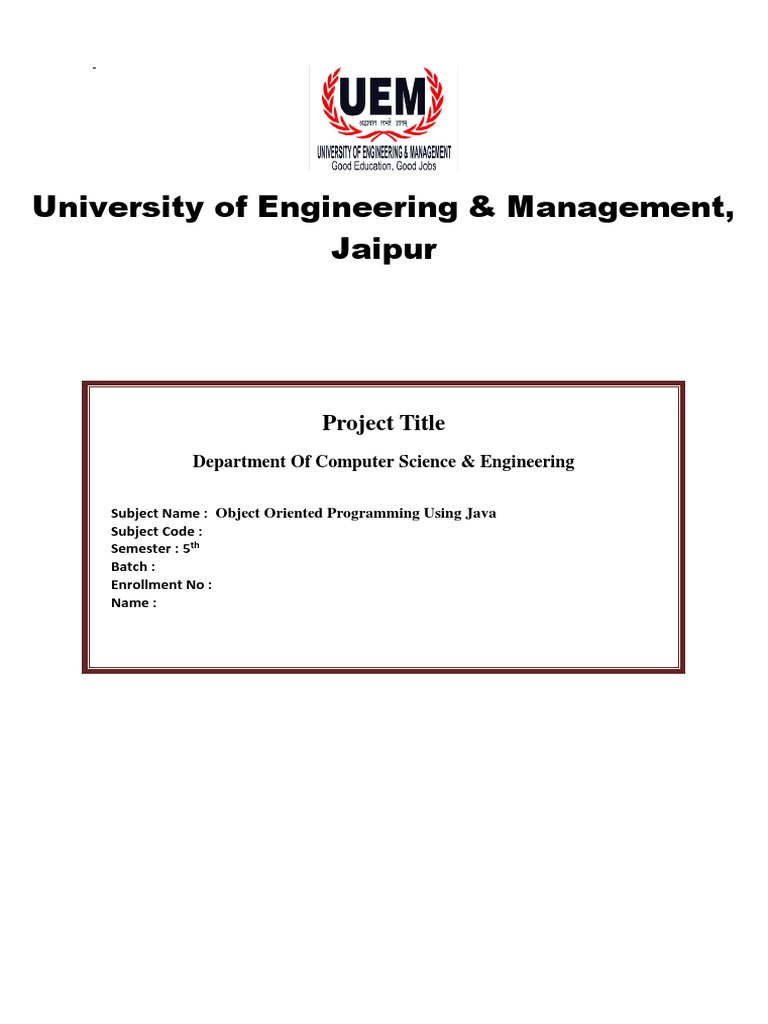 Java Project Report Project | PDF | Java (Programming Language ...