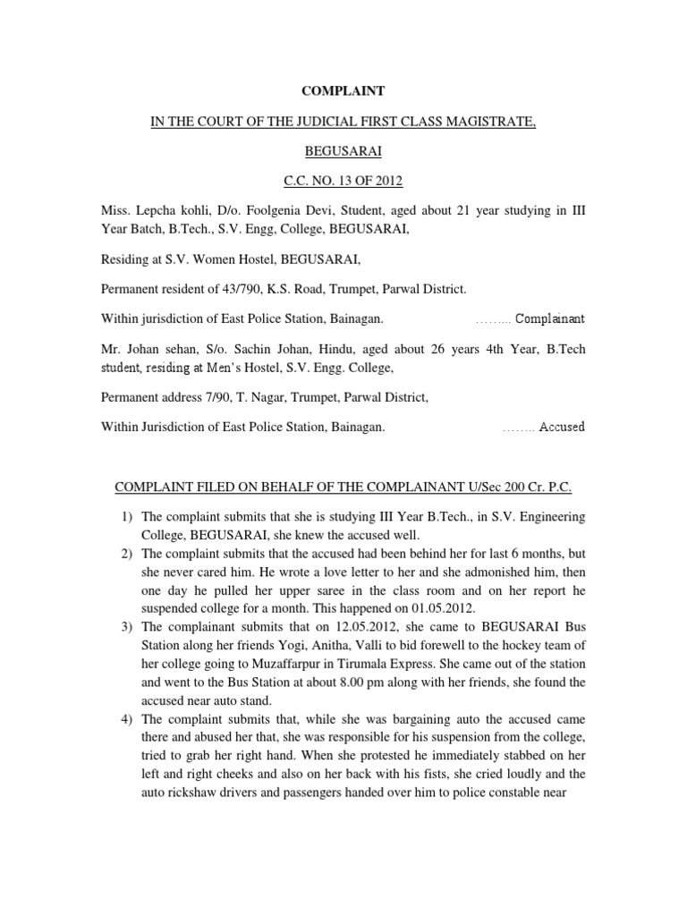 Drafting Aishwarya | PDF | Lawsuit | Bail