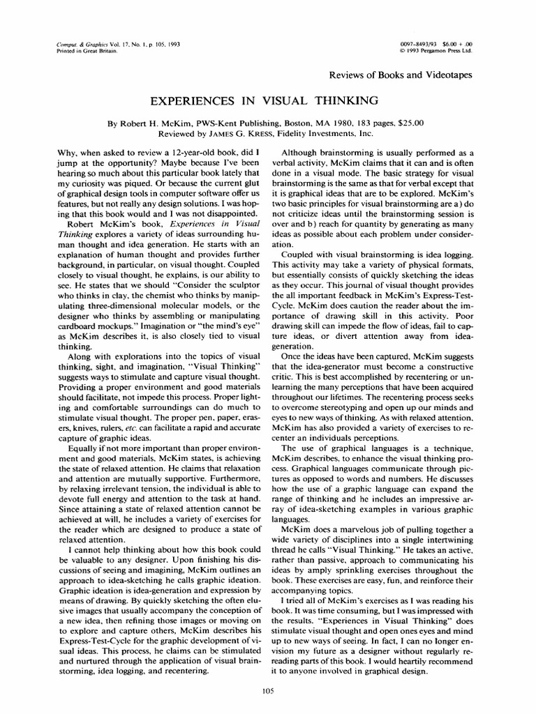 Experiences in Visual Thinking | PDF | Brainstorming | Thought