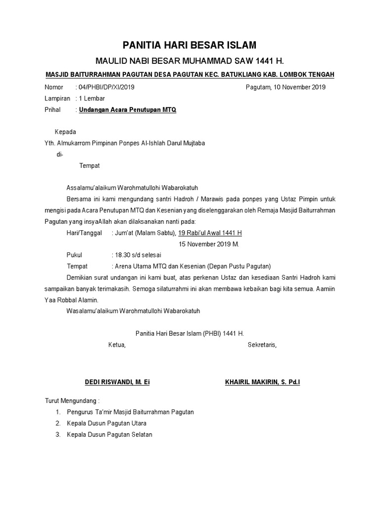 Undangan Hadroh | PDF