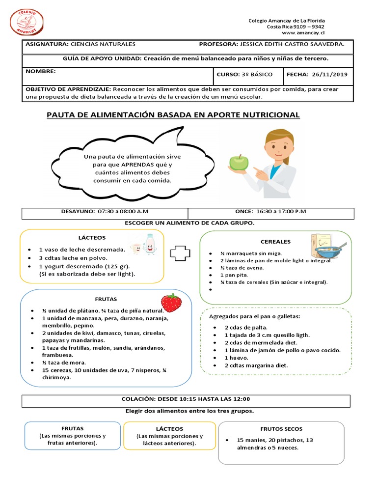 Guía ALIMENTACIÓN TERCERO | PDF | ensalada | Plantas comestibles