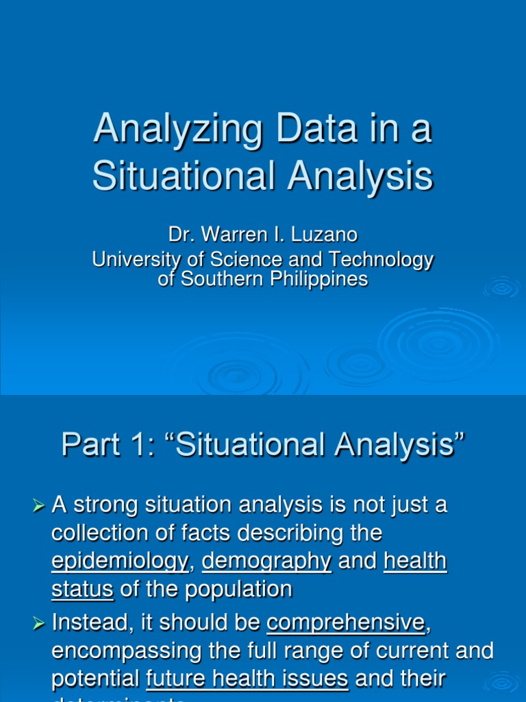 Situational Analysis | PDF | Data Analysis | Health Care