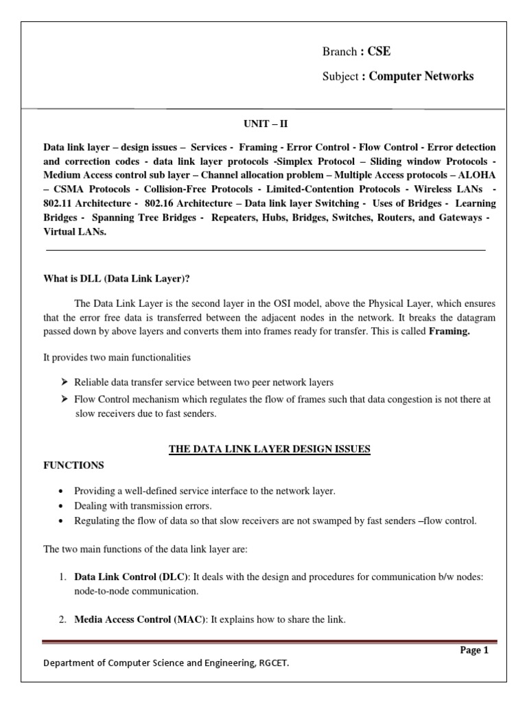 Dcn 2 Pdf Pdf Transmission Control Protocol Error Detection And
