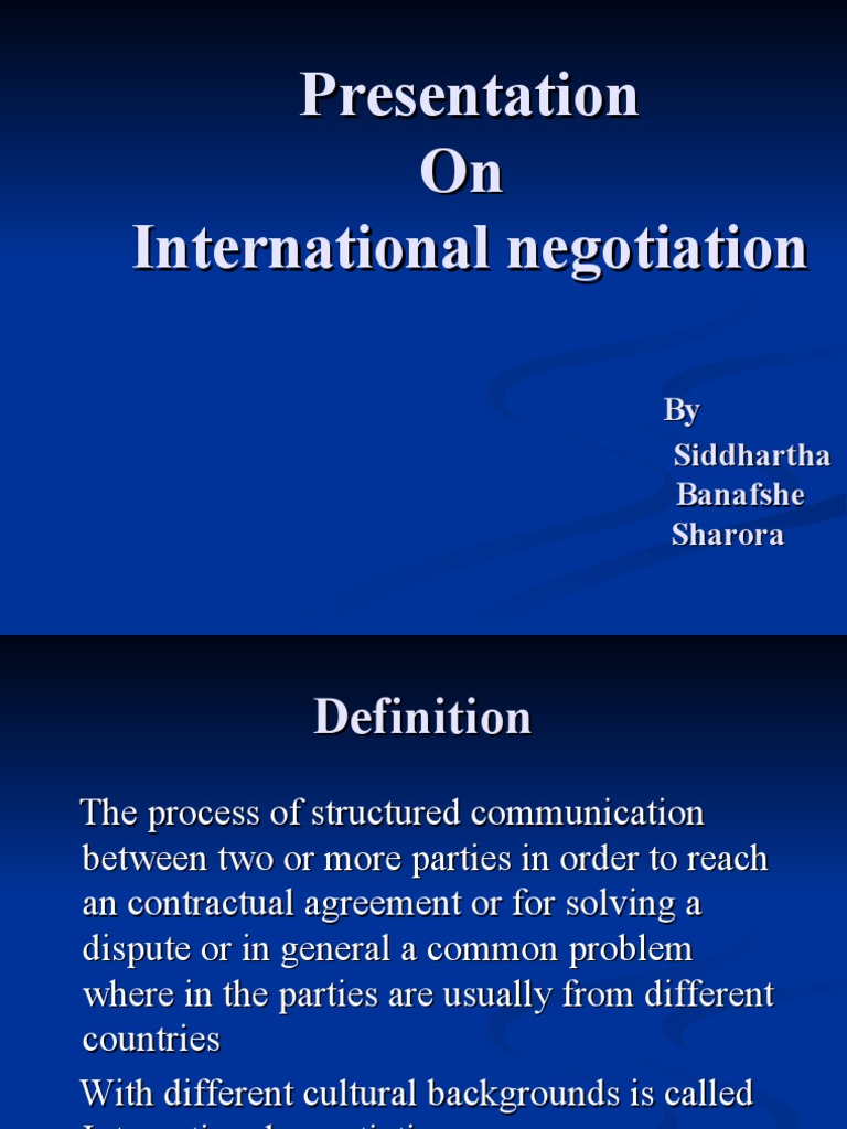 Understanding International Negotiation | PDF | Negotiation | Cognition