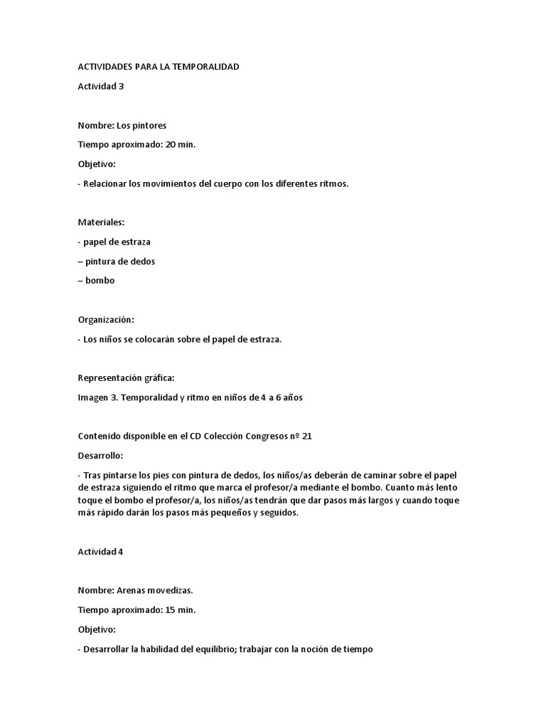Actividades de Temporalidad para Niños | PDF | Ocio | Deportes