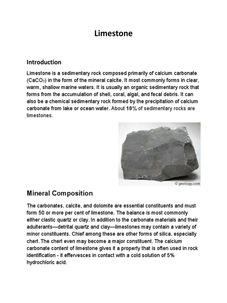 The Composition, Formation, and Varieties of Limestone and Dolomite ...