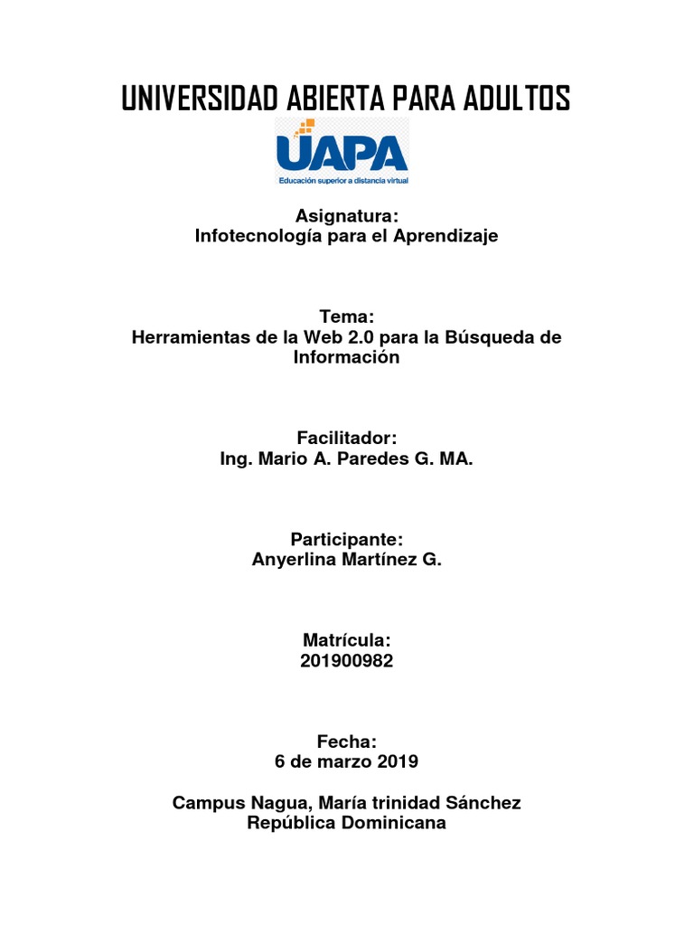 Infotecnología para El Aprendizaje. Tarea VIII | PDF | web 2.0 | Red mundial