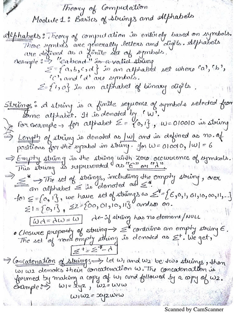Theory Of Computation Toc Notes
