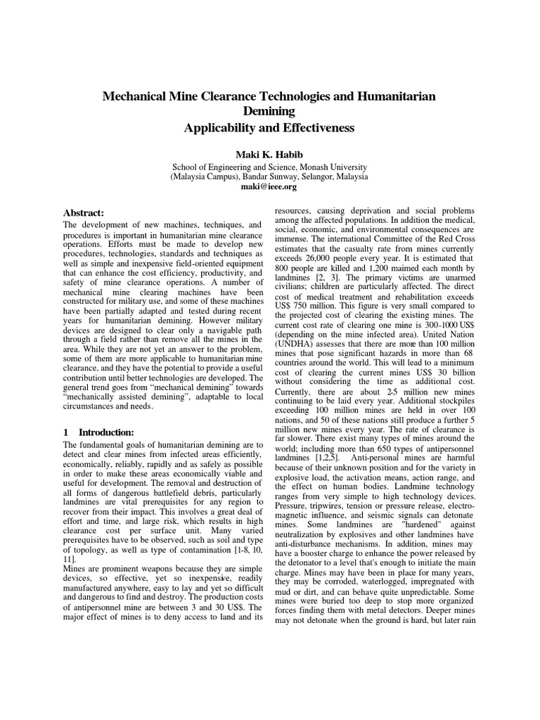 Mechanical Demining Tech & Impact | PDF | Land Mine | Loader (Equipment)