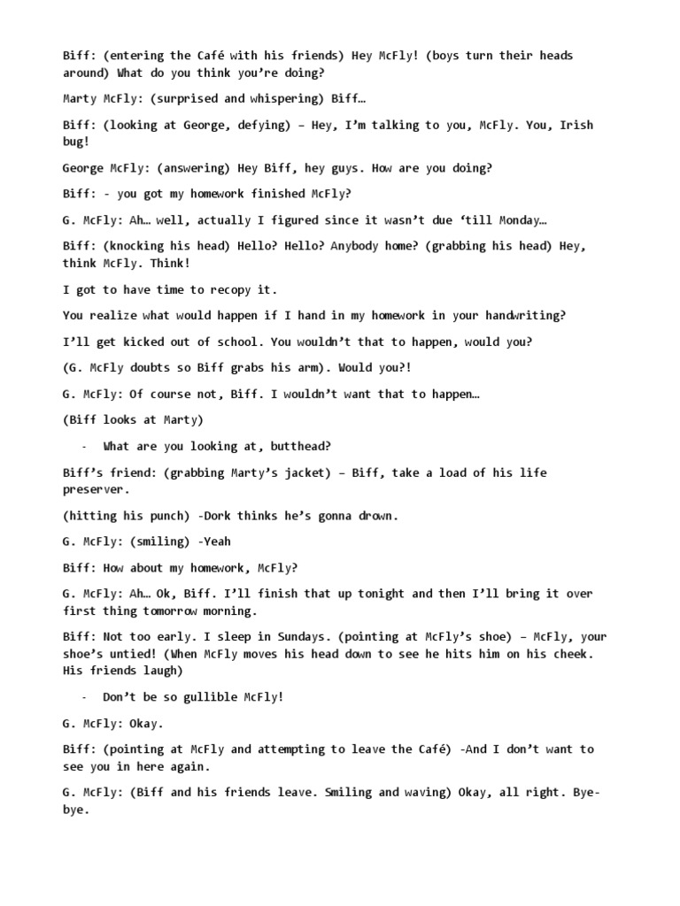 Back To The Future Script | PDF