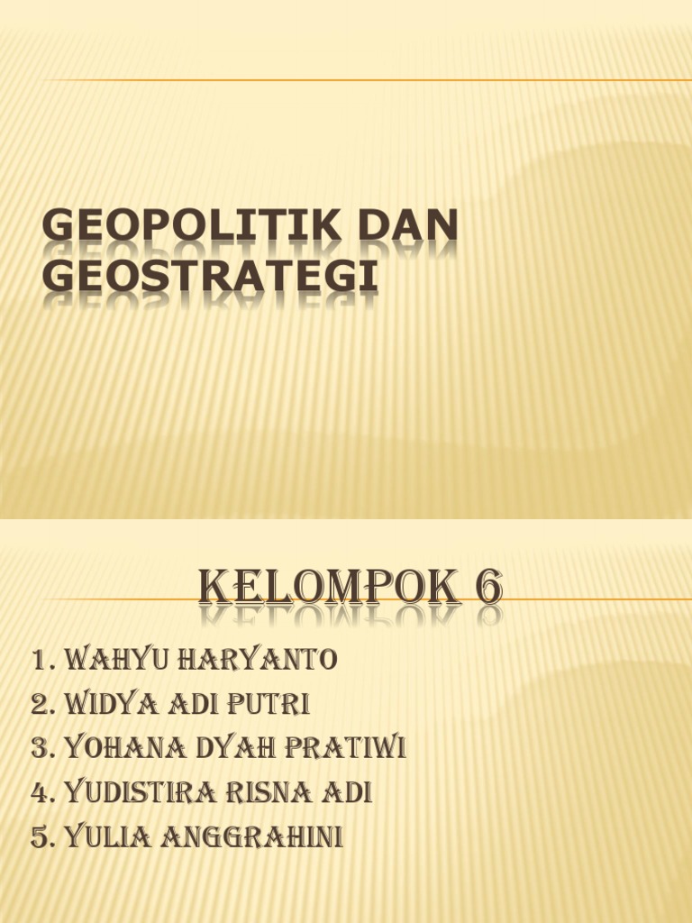 Geopolitik Dan Geostrategi | PDF