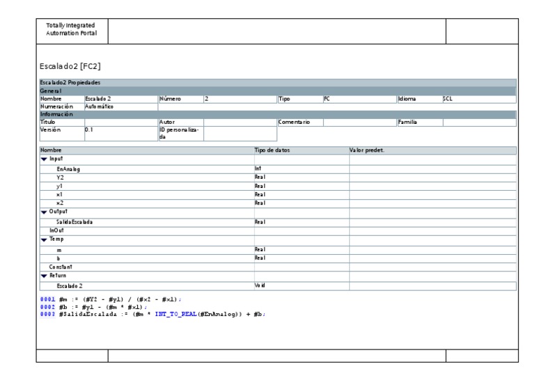 Escalado Simple en SCL | PDF
