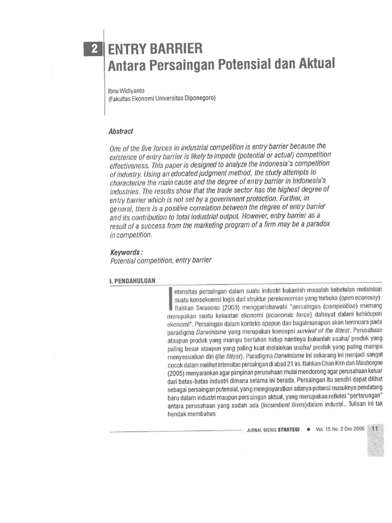 Barriers To Entry | PDF