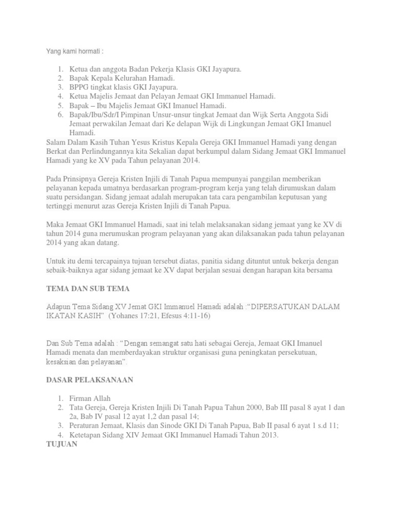 Contoh Laporan Gki | PDF