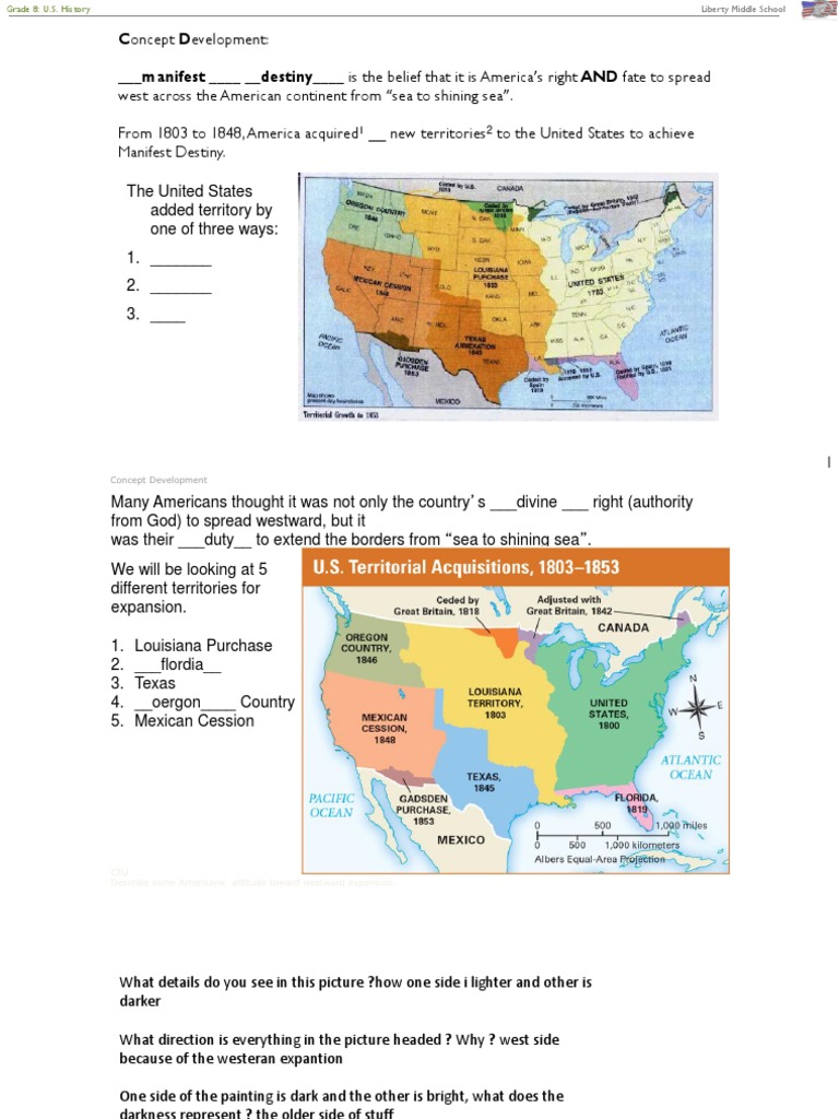 Manifest Destiny Students | PDF