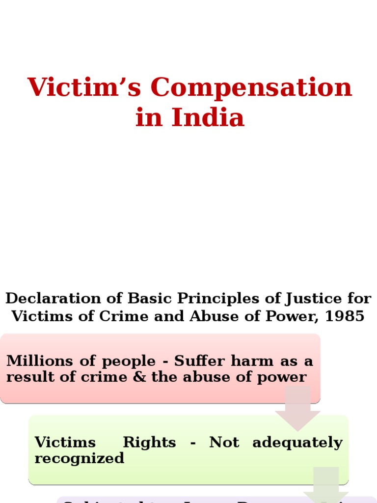 Victim Compensation Schemes in India | PDF | Victimology | Crime & Violence