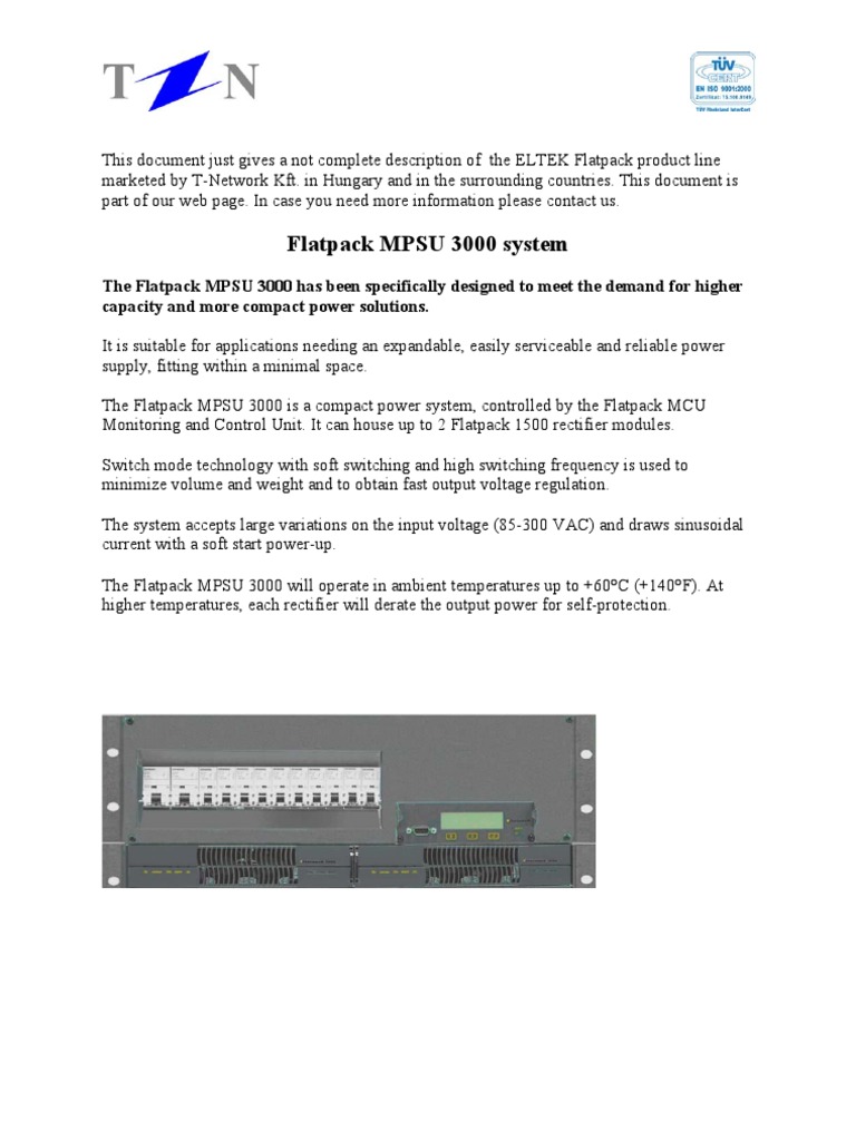 Eltek Flatpack en | Download Free PDF | Rectifier | Battery Charger