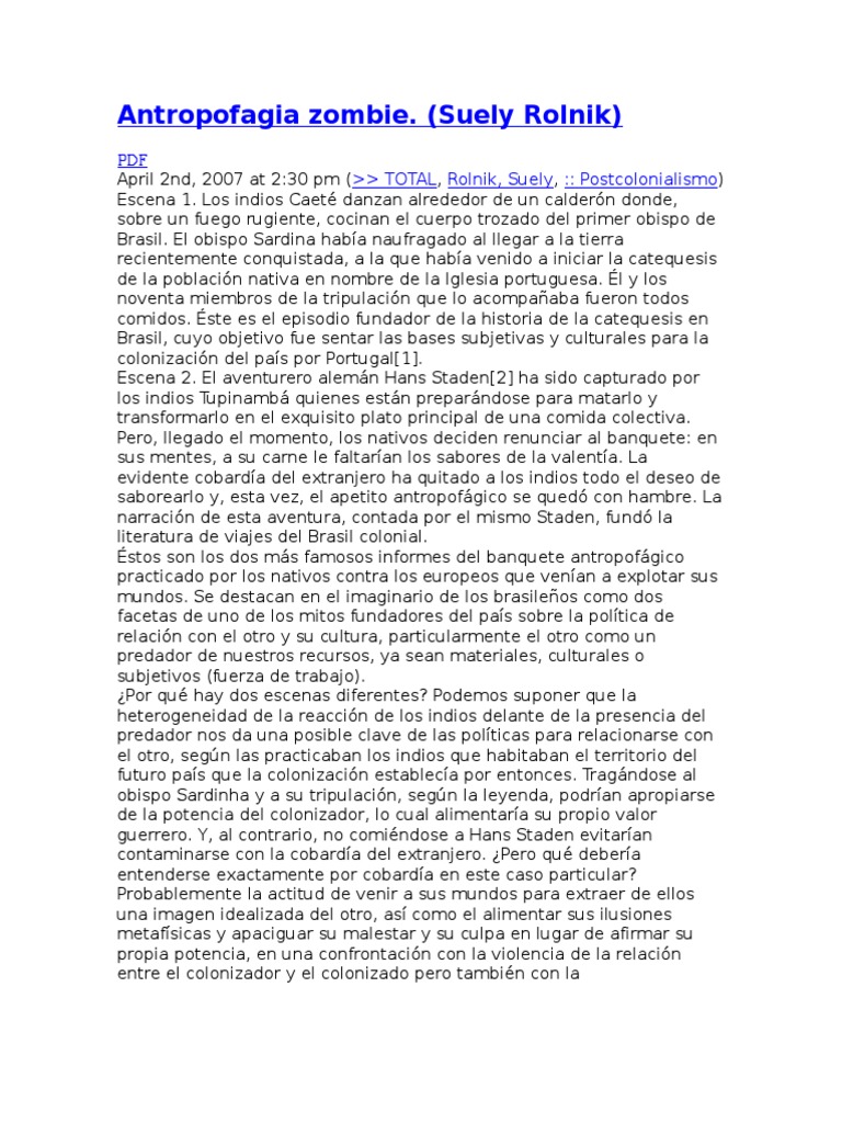 Antropofagia Zombie | PDF | Subjetividad | Brasil
