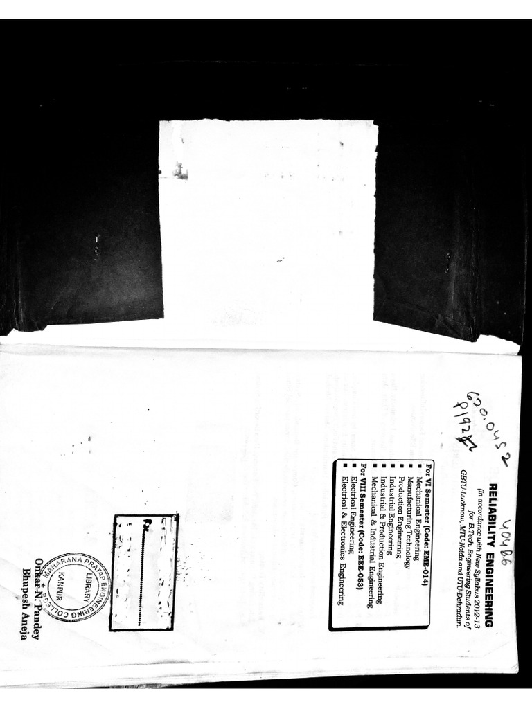 Reliability Engineering Book Pdf