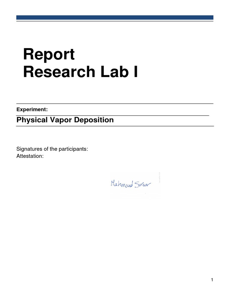 Final Report PVD | PDF | Thin Film | Evaporation