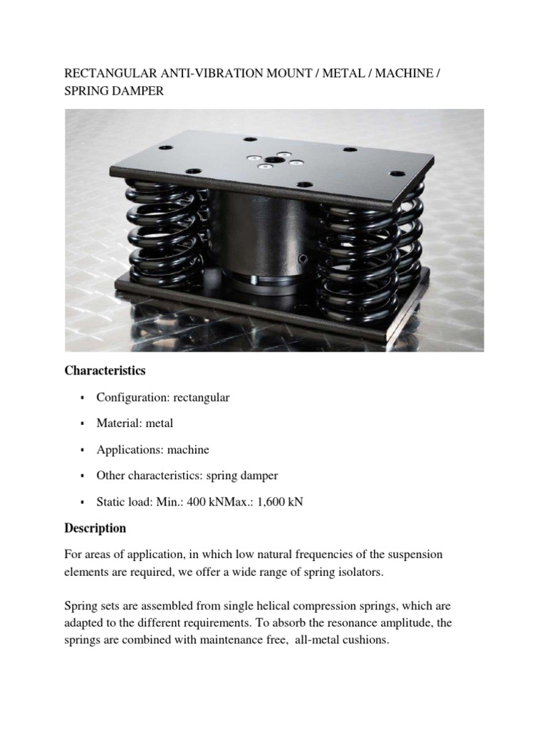 Rectangular Metal Spring Damper Anti-Vibration Mount for Machines with ...