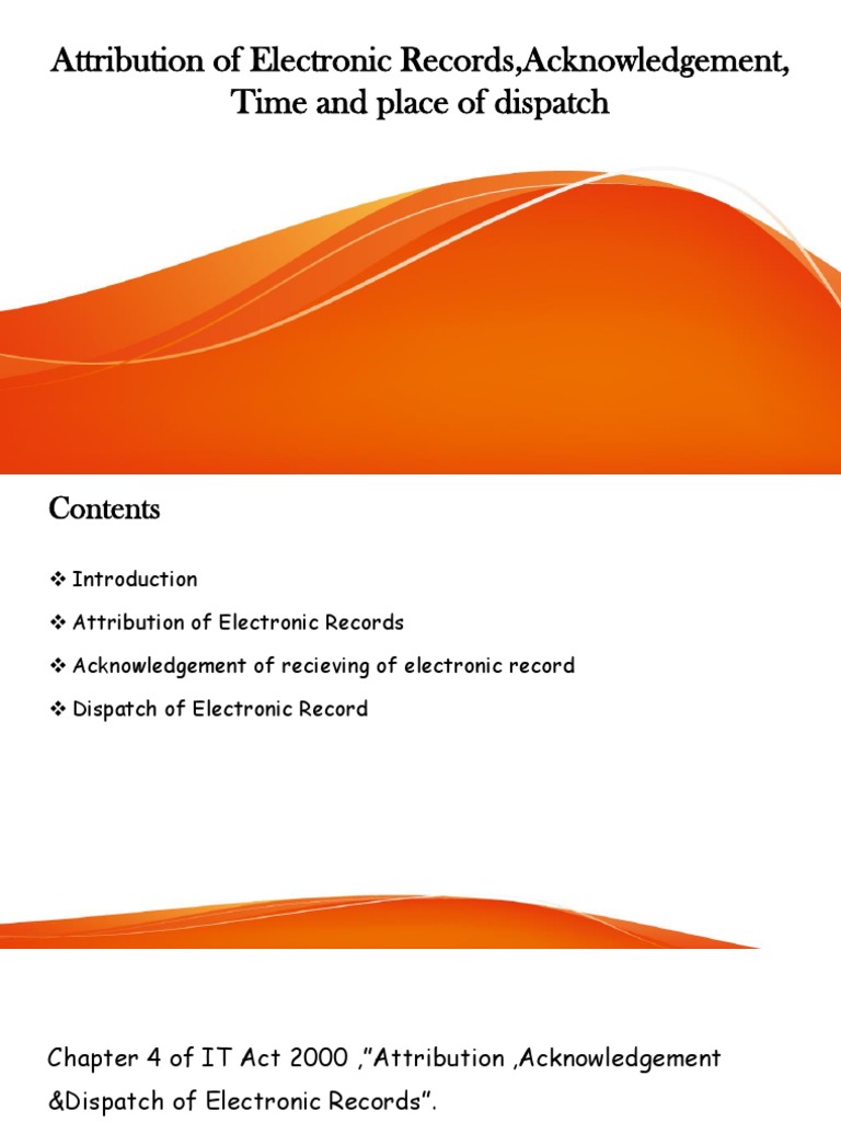 Electronic Records: Attribution & Acknowledgement | PDF | Mail ...
