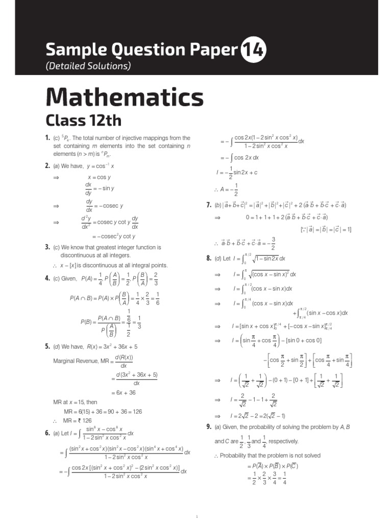 Arihant Sample Paper | PDF | Elementary Mathematics | Teaching Mathematics
