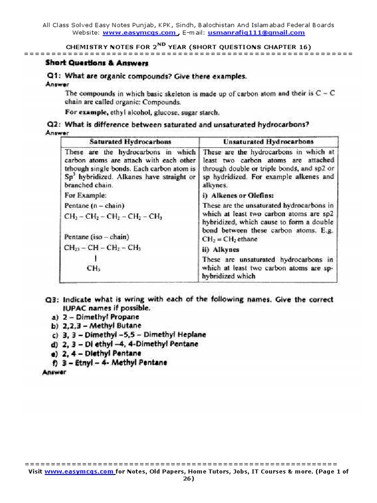 2nd Year Mcqs of Chemistry | PDF | Khyber Pakhtunkhwa