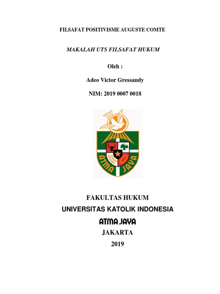 Filsafat Hukum Positivisme Auguste Comte | PDF