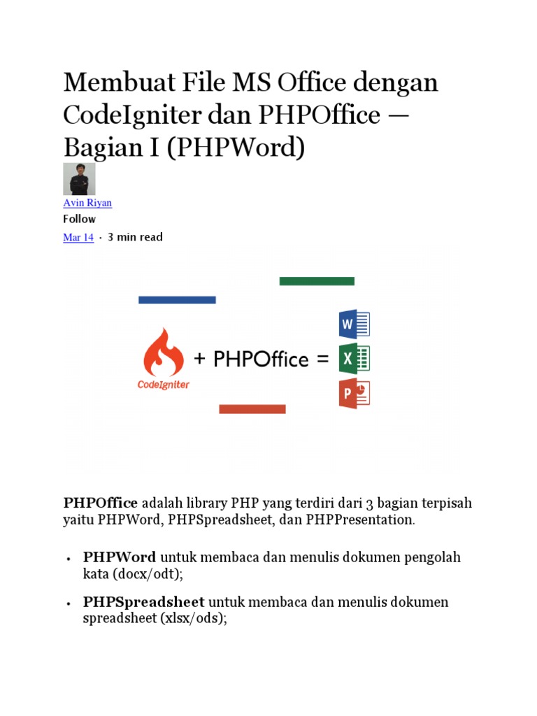 CodeIgniter Dan PHPOffice | PDF