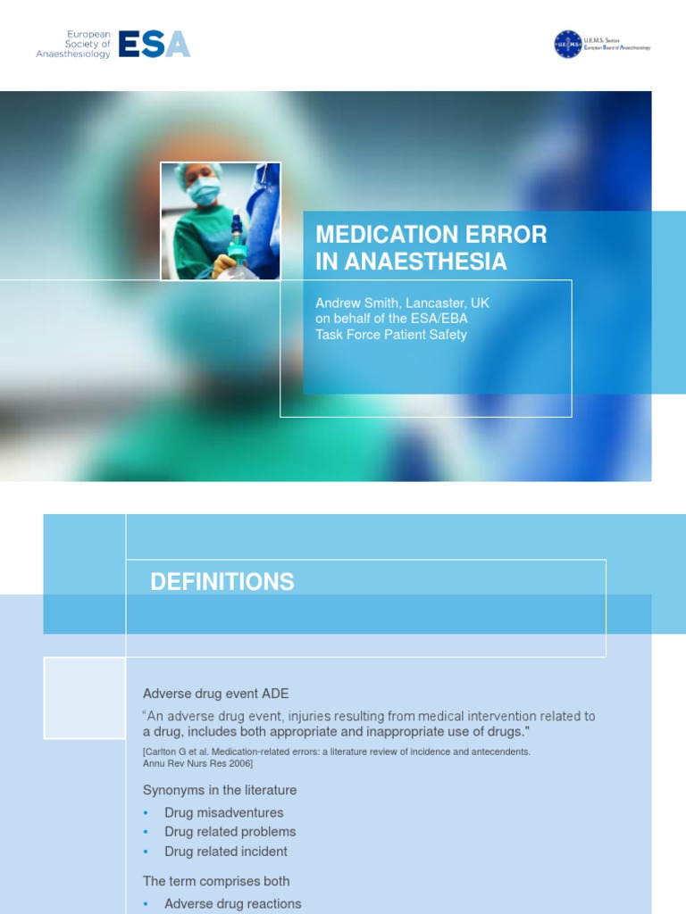 ESA Medication-Error | PDF | Patient Safety | Medical Error
