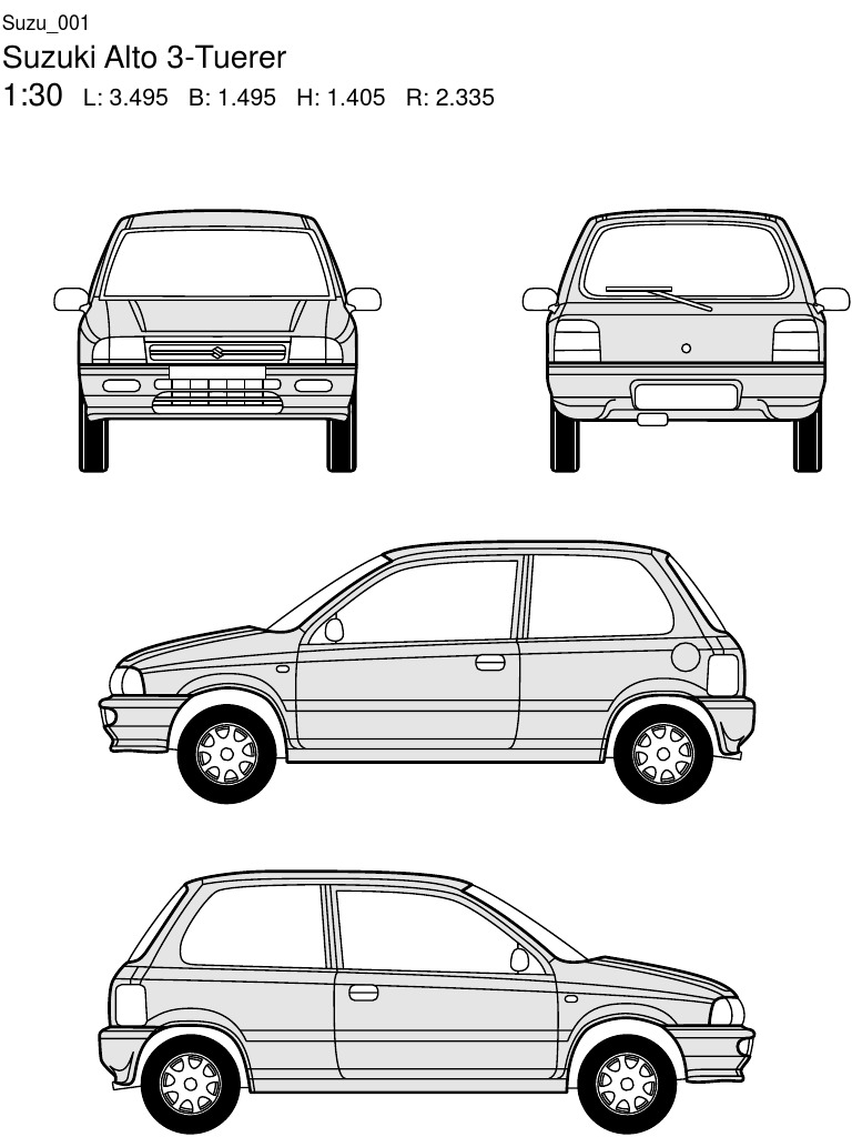 Suzuki Carmodel Blueprints | PDF | Véhicule motorisé | Véhicules à roues