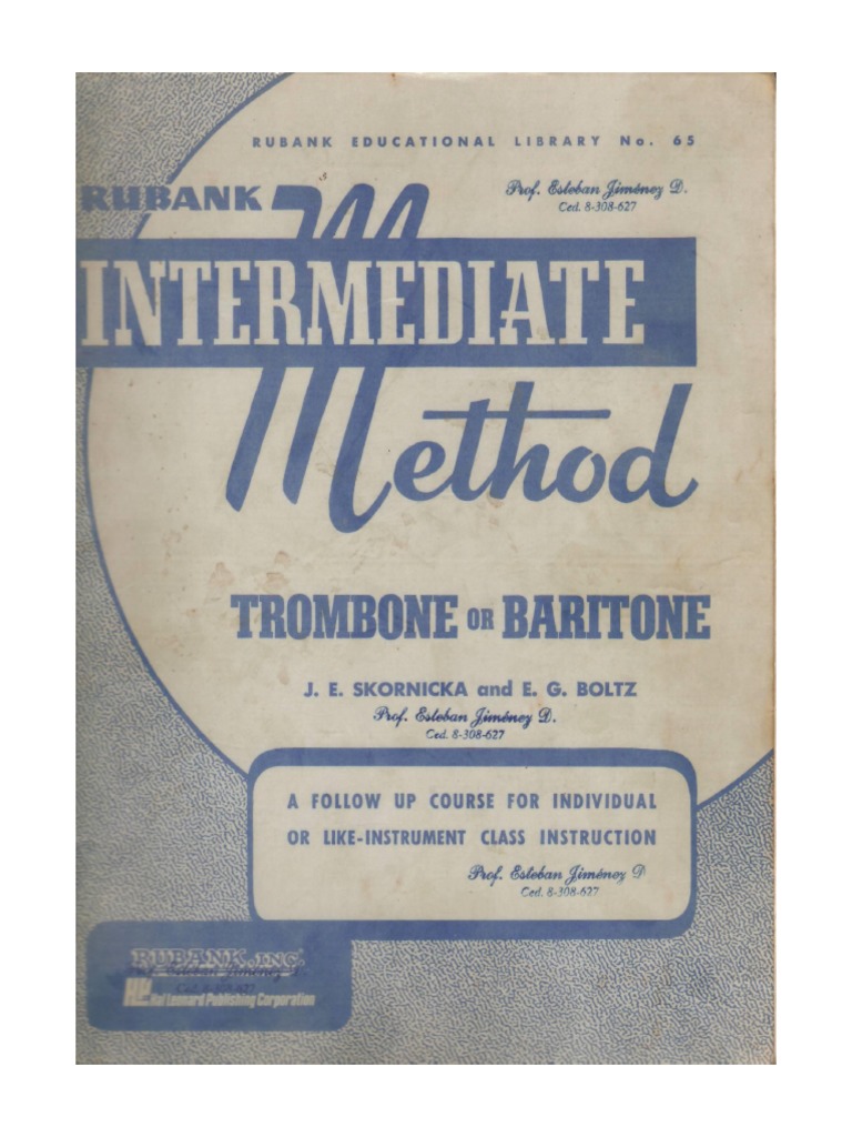 RUBANK Intermediate Trombone Method PDF | PDF